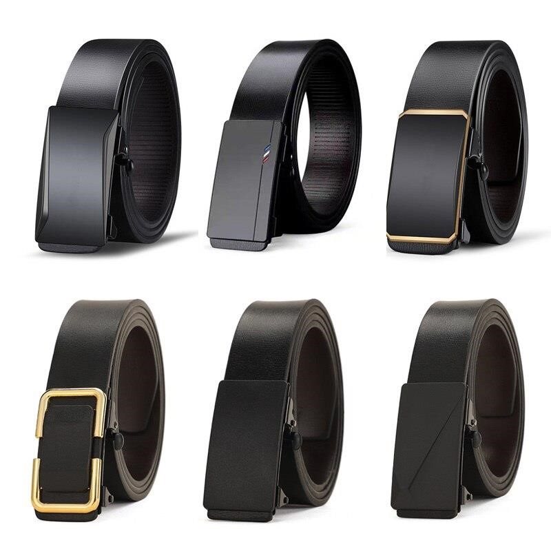 Moda erkek kemeri PU deri Metal otomatik tokalı kemerler erkek yüksek ...
